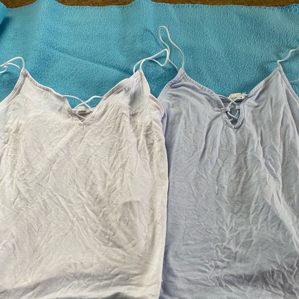 Garage Bungee Cross Cross Tanks White And Babyblue - Gem